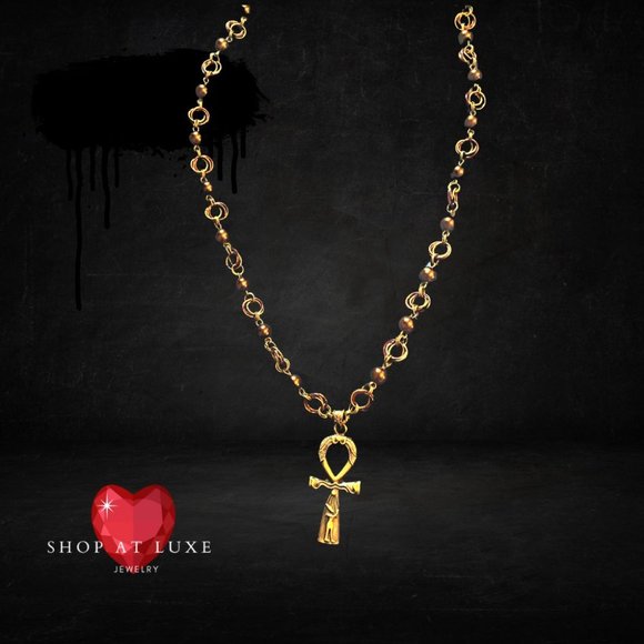 Shopatluxe | Jewelry | Egyptian Ankh Fertility Goddess Beaded Chainmail ...